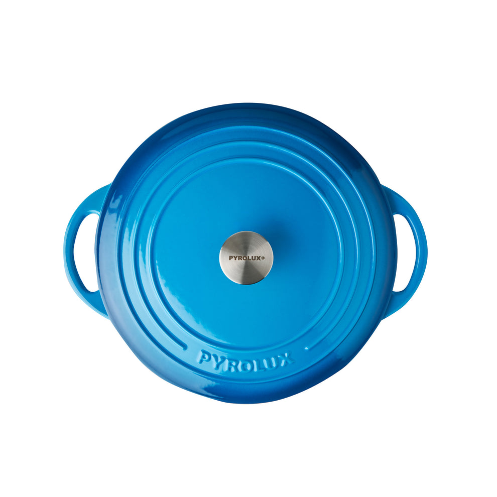 Cast Iron Round Chef Pan | Ocean Blue | Pyrolux Australia